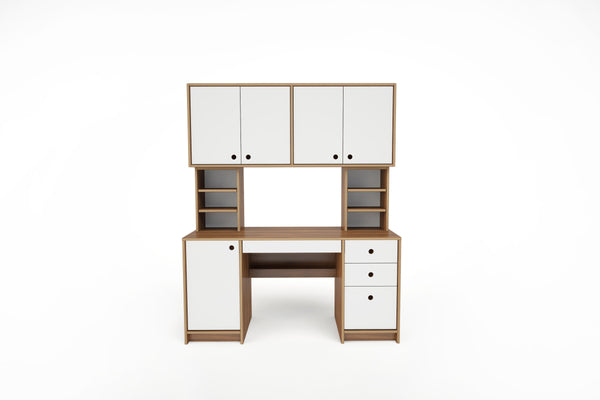 Spacious Modular Computer Desk with Adjustable Shelves